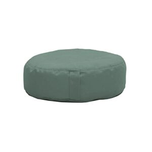 Factory Direct Partners 13925-137 16" Round Olefin Bean Floor Cushions with Handles; Indoor Outdoor Flexible Seating 5" Height (2-Pc)- Dusty Turquoise