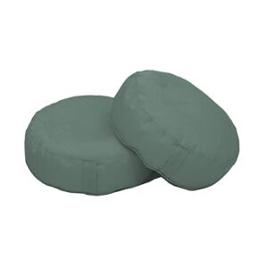 Factory Direct Partners 13925-137 16" Round Olefin Bean Floor Cushions with Handles; Indoor Outdoor Flexible Seating 5" Height (2-Pc)- Dusty Turquoise