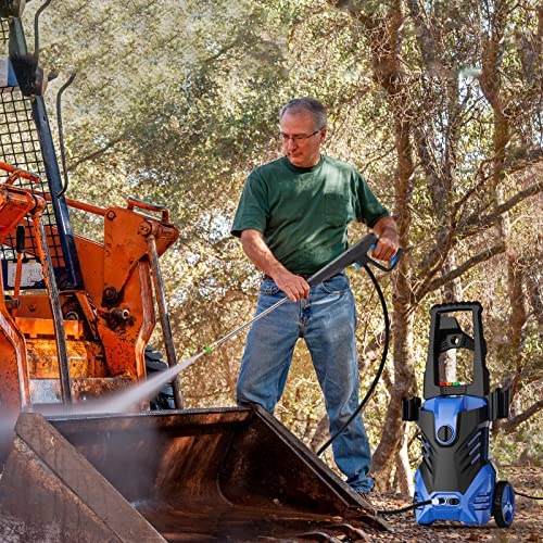 Pecticho Powerful Electric Pressure Washer - 3500 PSI Electric Power Washer, 2.5 GPM Power Washers Electric Powered with 4 Interchangeable Nozzle and Foam Cannon, Stop System Cleans Cars/Fence/Patio