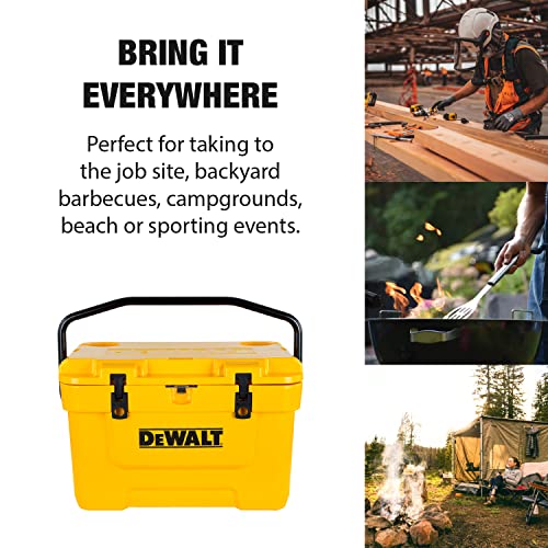 DEWALT 25 Qt Roto Molded Cooler, Heavy Duty Ice Chest for Camping, Sports & Outdoor Activities