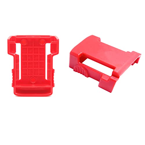 SKCMOX Tool Holders Battery Holders Mount for Milwaukee M18 18V Battery Drill Tool Red 10pcs tool holders and 10pcs battery holders with screws