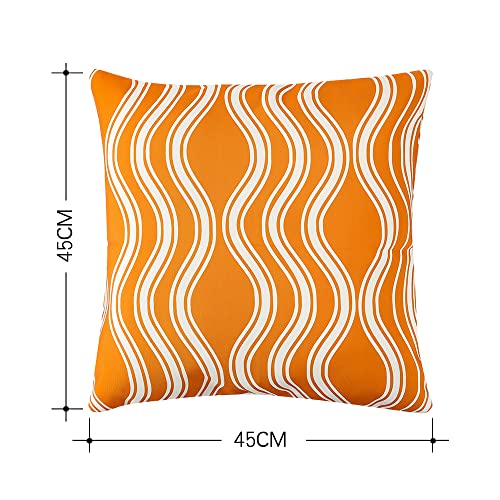 Outdoor Waterproof Throw Pillow Covers, Outdoor Patio Pillows Waterproof, Geometric Pillowcases, Waterproof Cushion Cover, Outdoor Pillow for Patio Furniture Outdoor Sun Umbrella Garden Sofa (Orange)