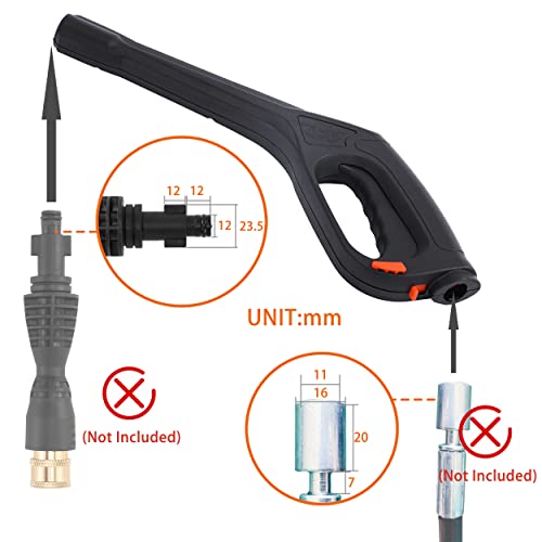 FIXFANS Pressure Washer Gun, Compatible with Some Portland Husky Black Decker Ford Pulsar Shopforce Taskforce Powerwasher Taskmaster Electric Pressure Washers, Replacement Power Washer Gun 2000 PSI