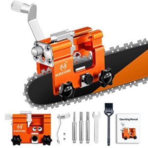 chainsaw sharpener jig kit, portable chainsaw sharpening tool with burr grinding stone & cleaning brush, manual chain saw blade sharpener attachment for chain/electric saw, lumberjack, garden worker