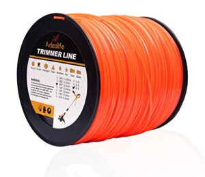 a anleolife 5-pound commercial square .095-inch-by-1280-ft string trimmer line in spool,with bonus line cutter, orange