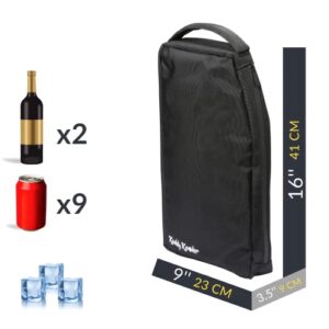 Kaddy Kooler Golf Cooler bag is Custom Designed To Fit 9 cans or two wine bottles for all your beverage storage needs. This Portable Cooler Bag is Lightweight and Insulated to keep your beverages Cold