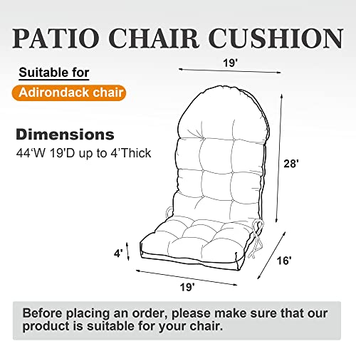 PNP HWJIAJU Set of 2 Patio Chair Cushion for Adirondack, High Back Rocking Chair Cushion 44x19x4 inch, Outdoor Seat Back Chair Cushion Sunscreen and Fade-Resistant (Beige, 2)