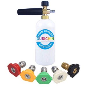 dusichin dus-007 snow foam lance foam cannon adjustable jet wash quick release 5 pressure washer nozzles for car detailing pressure washer