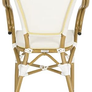 Safavieh PAT4003B-SET2 Outdoor Collection Karine Beige Stacking Arm Chair