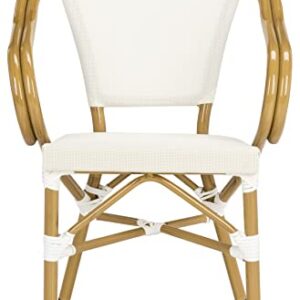 Safavieh PAT4003B-SET2 Outdoor Collection Karine Beige Stacking Arm Chair