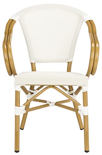 Safavieh PAT4003B-SET2 Outdoor Collection Karine Beige Stacking Arm Chair