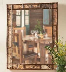 black forest decor adirondack birch bark mirror – small