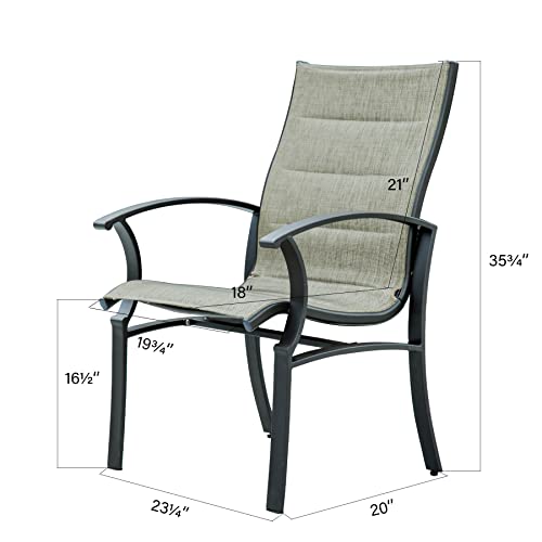 Domi Patio Dining Chairs Set of 2,Bistro Metal Steel Chair with Textilene Mesh Fabric,Outdoor Armchair for Outside Porch,Balcony,Garden,Backyard