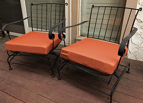 QQbed 4 Pack Outdoor Patio Chair Washable Cushion Pillow Seat Covers Extra Large 24"X22"X4" - Replacement Covers Only (24"X22"X4" 4 Pack, Rust)