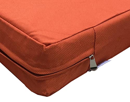 QQbed 4 Pack Outdoor Patio Chair Washable Cushion Pillow Seat Covers Extra Large 24"X22"X4" - Replacement Covers Only (24"X22"X4" 4 Pack, Rust)