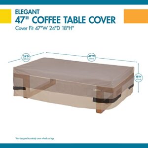 Duck Covers Elegant Waterproof 47 Inch Patio Coffee Table Cover, Outdoor Ottoman Cover