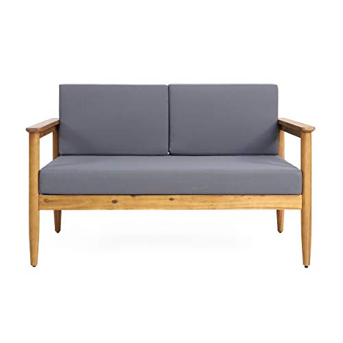 Christopher Knight Home Love seat, Dark Gray + Teak