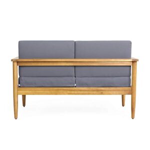 Christopher Knight Home Love seat, Dark Gray + Teak