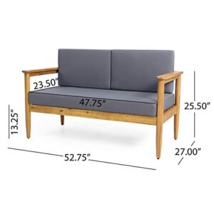 Christopher Knight Home Love seat, Dark Gray + Teak