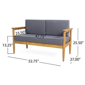 Christopher Knight Home Love seat, Dark Gray + Teak