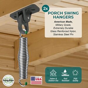 SwingMate Heavy Duty Porch Swing Hangers Set of 2 - Swing Hardware Accessories 1500 LB Weight Capacity for Playground Ceiling Mount Patio Porch Swings Daybeds, Yoga Seat Indoor/Outdoor, Made in USA