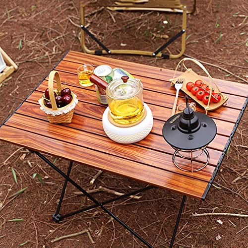 MASNLYE Camping Table Portable Foldable Wood Grain Table for Outdoor Picnic Barbecue Tours Ultralight Folding Table Dining Desk for Fish