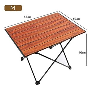 MASNLYE Camping Table Portable Foldable Wood Grain Table for Outdoor Picnic Barbecue Tours Ultralight Folding Table Dining Desk for Fish