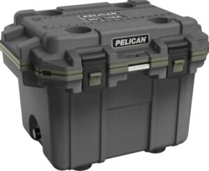 pelican 30 quart elite cooler (gun metal/od green)