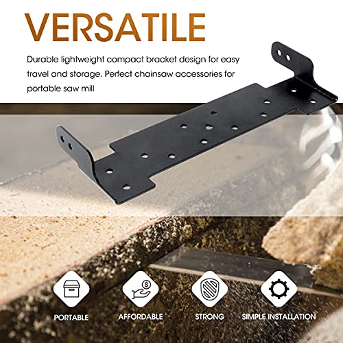 Touri Chainsaw Mill Rail Guide Metal Bracket Logging Tools Used with Saw Mill (Lumber not Included), A Pair