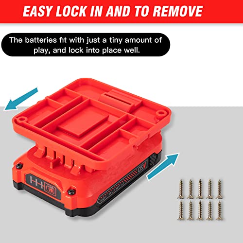 Battery Holder for Craftsman V20 20V Battery Wall Mount Battery Storage for Work Van, Shelf, Toolbox -5 Pack