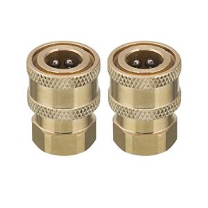 RIDGE WASHER Pressure Washer Coupler, Brass Fittings, 1/4 Inch Quick Connect to Female NPT, 5000 PSI, 2 Pack