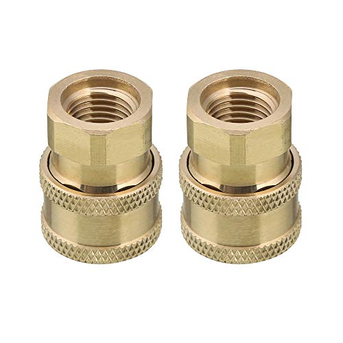 RIDGE WASHER Pressure Washer Coupler, Brass Fittings, 1/4 Inch Quick Connect to Female NPT, 5000 PSI, 2 Pack