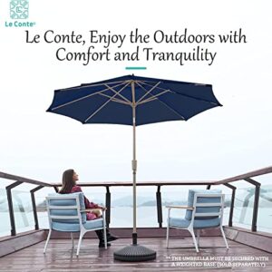 Le Conte 9 ft Patio Umbrella Outdoor Market Umbrellas Table Umbrellas | 3 Years Non-fading material & Push Button Tilt | Best for Deck, Balcony, Garden, Lawn & Pool (Navy blue)