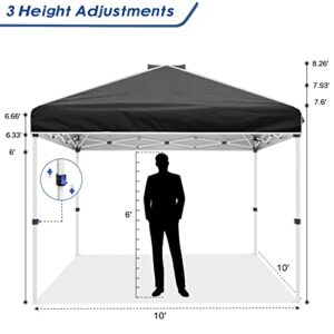 Canopy, CBBPET 10'x10' Pop Up Canopy Instant Folding, Outdoor Canopy Tent with Sidewalls and Windows Sun Protection for Vendor Events, Outdoor Craft Show, Farmers Markets(Black)