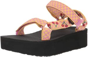 teva women’s flatform universal sandal, picnic cherries rosebloom, 10