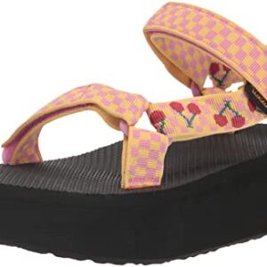 Teva Women's Flatform Universal Sandal, Picnic Cherries Rosebloom, 10