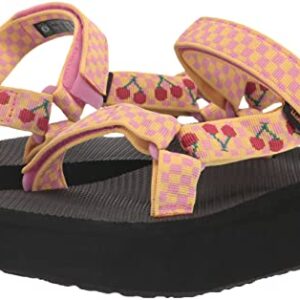 Teva Women's Flatform Universal Sandal, Picnic Cherries Rosebloom, 10