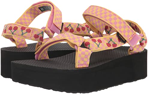 Teva Women's Flatform Universal Sandal, Picnic Cherries Rosebloom, 10