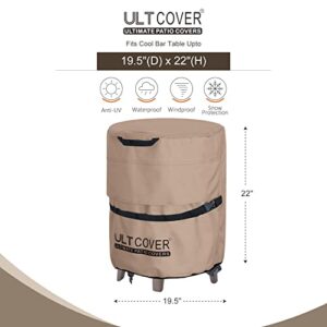 ULTCOVER Waterproof Patio Cool Bar Table Cover 19.5”(D) for Outdoor Party Cooler Side Table