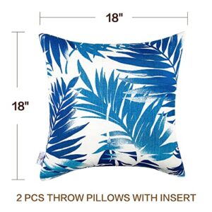 JMGBird Pack of 2 Outdoor Waterproof Decorative Pillows with Inserts for Patio Furniture,18x18 Inch Throw Pillow for Couch, Bed, Sofa, Bench, Chair