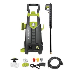 sun joe spx2688-max 2050 max psi 1.8-gpm max electric high pressure washer for cleaning your rv, car, patio, fencing, decking and more w/ foam cannon