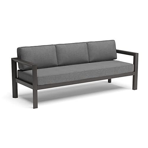 homestyles Grayton Outdoor Aluminum Sofa, Gray