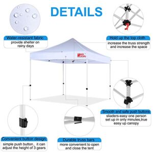 MASTERCANOPY Pop Up Canopy Tent Commercial Grade 10x10 Instant Shelter (White)