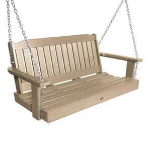 highwood ad-porl2-tau lehigh porch swing, 4 feet, tuscan taupe