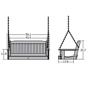 highwood AD-PORL2-TAU Lehigh Porch Swing, 4 Feet, Tuscan Taupe