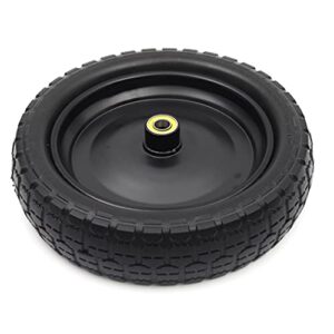 (4-Pack) 13‘’ Tire for Gorilla Cart - Solid Polyurethane Flat-Free Tire and Wheel Assemblies - 3.15” Wide Tires with 5/8 Axle Borehole and 2.1” Hub