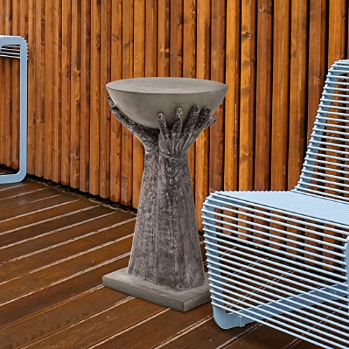 SUNBURY Outdoor Indoor Side Table, 23" Hand-Shaped Side Table Plant Stand, Accent Side Table, Decorative Garden Stool