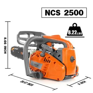 NEO-TEC 12'' Top Handle Gas Chainsaw,2-Stroke 25.4cc Portable Chain Saws for Trees Gas Powered Wood Cutting