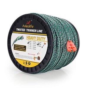 a anleolife 3-pound heavy duty twisted .095-inch-by-1181-ft dual core string spiral trimmer line spool,with bonus line cutter