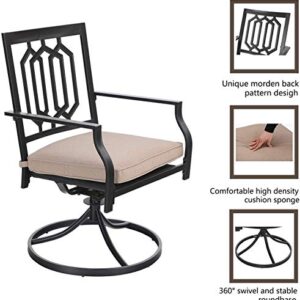 MFSTUDIO Outdoor Swivel Chairs Set of 2, Iron Metal Patio Dining Chairs with Cushion,Furniture Sets for Garden Backyard Rocker Chairs…